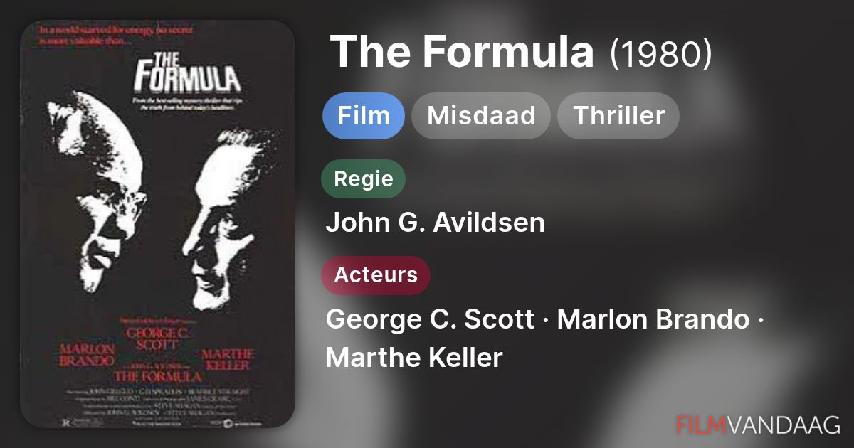 The Formula (film, 1980) - FilmVandaag.nl