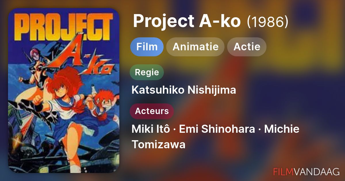 Project A-ko (film, 1986) - FilmVandaag.nl