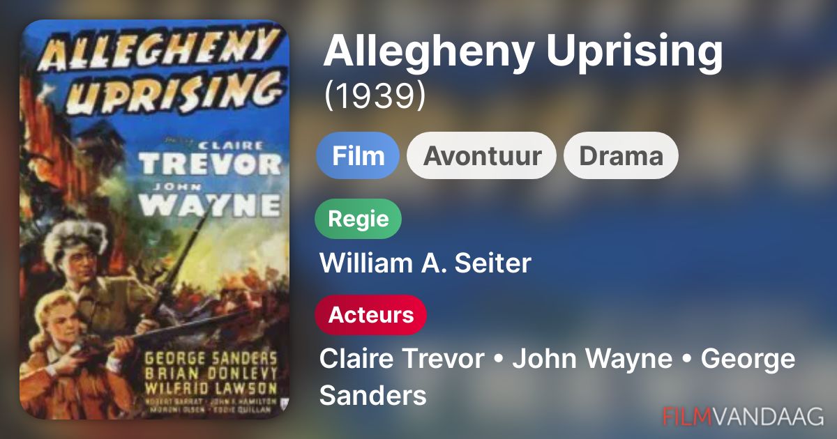 Allegheny Uprising (film, 1939) - FilmVandaag.nl