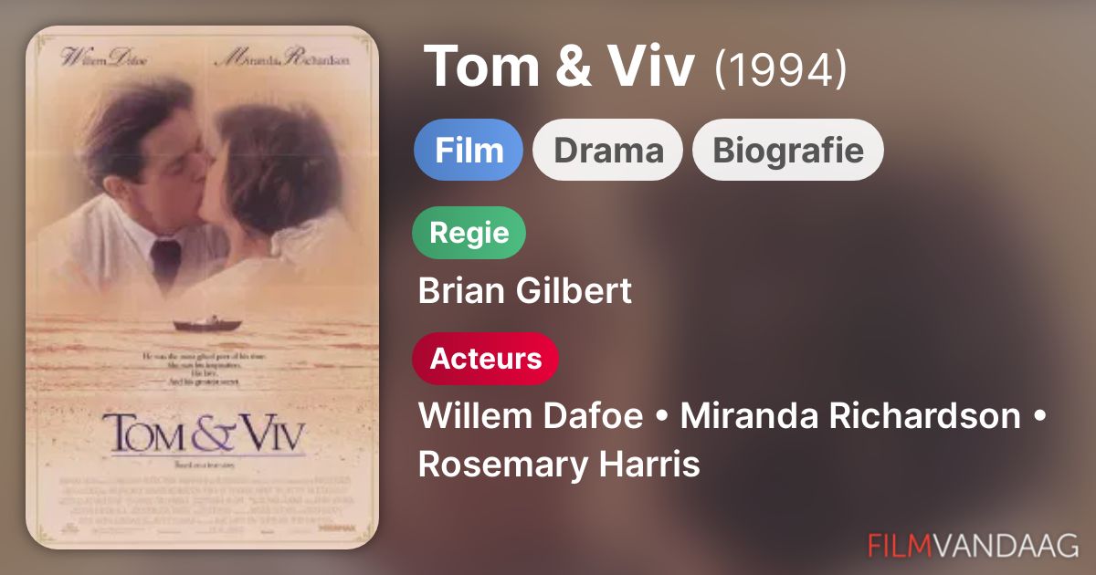 Tom & Viv (film, 1994) - FilmVandaag.nl
