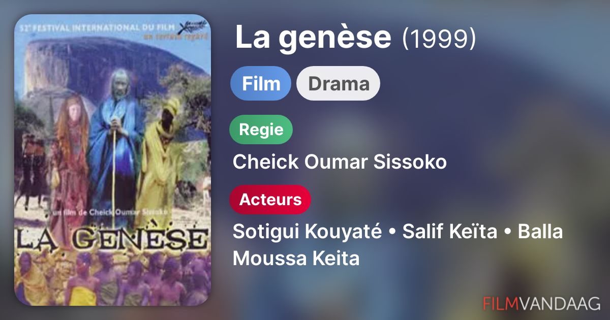 La genèse (film, 1999) - FilmVandaag.nl