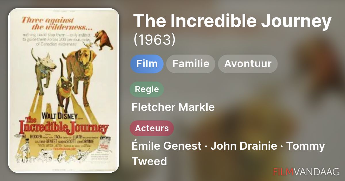 The Incredible Journey (film, 1963) - FilmVandaag.nl