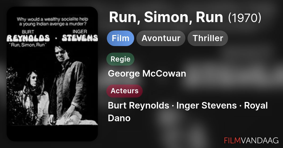 Run, Simon, Run (film, 1970) - FilmVandaag.nl