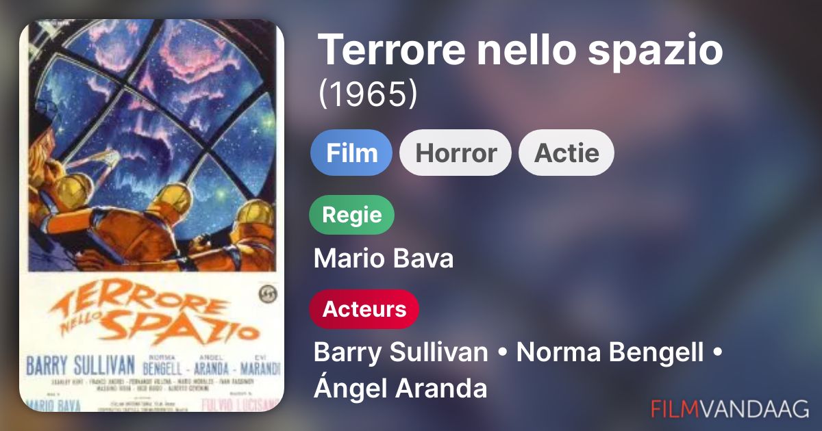 Terrore nello spazio (film, 1965) - FilmVandaag.nl