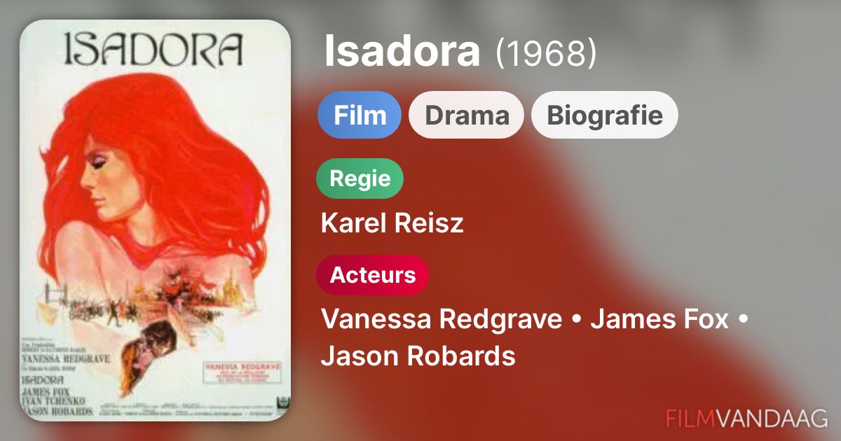 Isadora (film, 1968) - FilmVandaag.nl