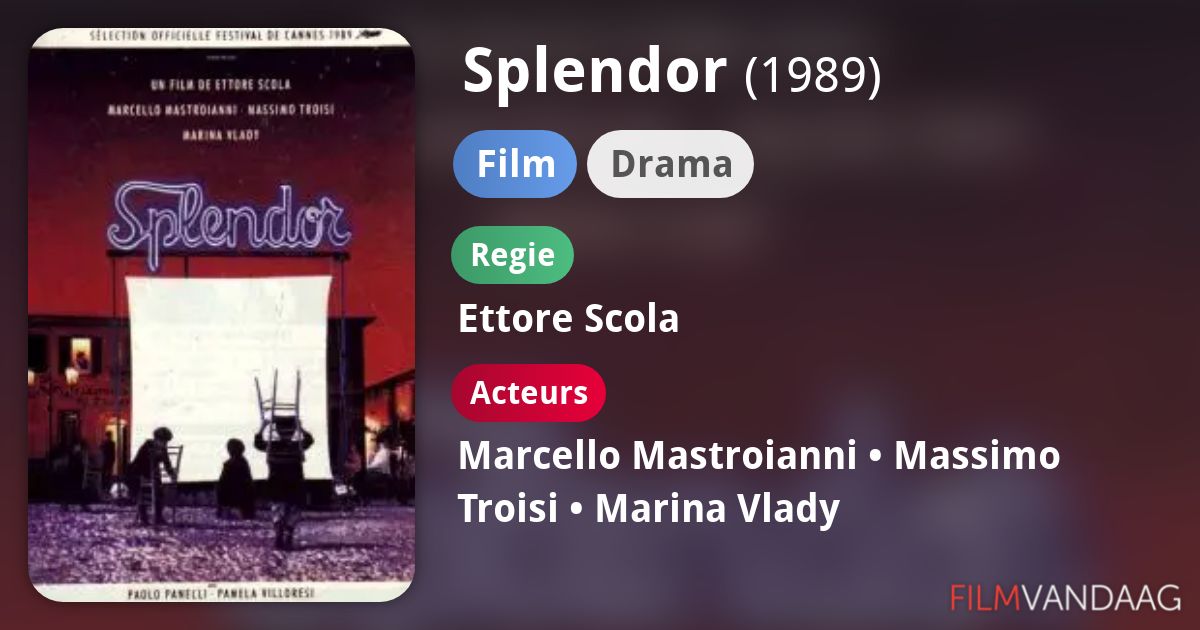 Splendor (film, 1989) - FilmVandaag.nl