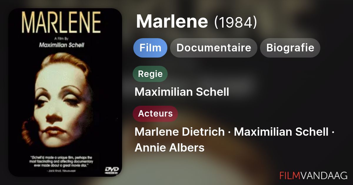 Marlene (film, 1984) - FilmVandaag.nl