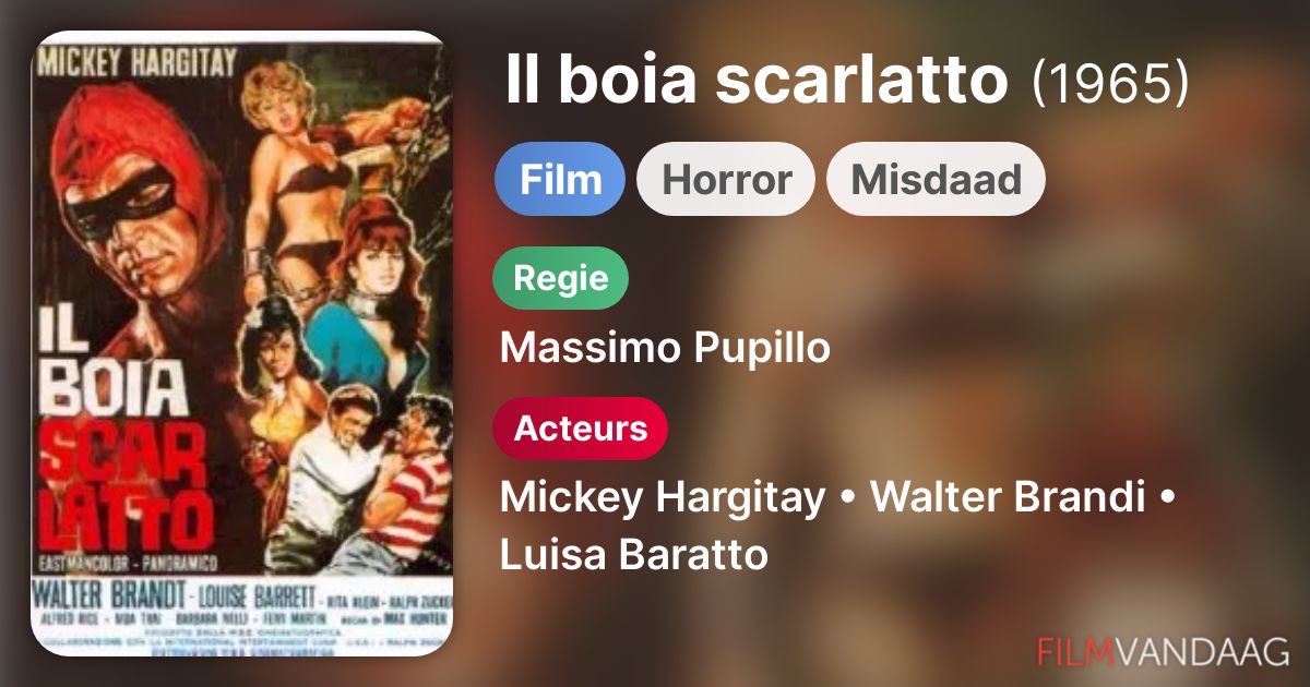 Il boia scarlatto (film, 1965) - FilmVandaag.nl