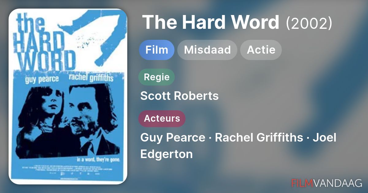 The Hard Word (film, 2002) - FilmVandaag.nl