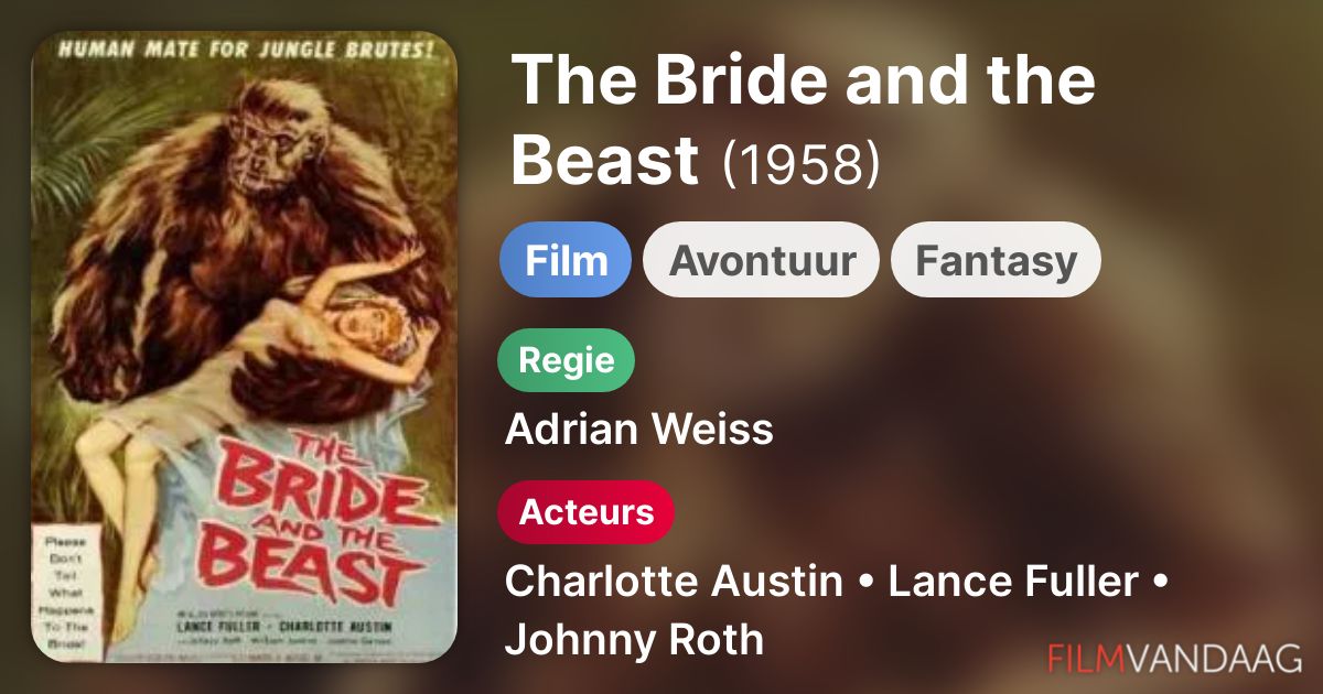 The Bride and the Beast (film, 1958) Nu Online Kijken - FilmVandaag.nl