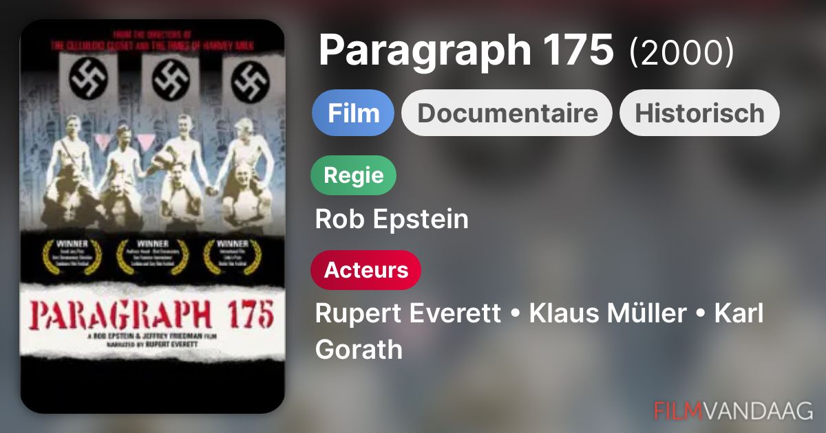 Paragraph 175 (film, 2000) - FilmVandaag.nl