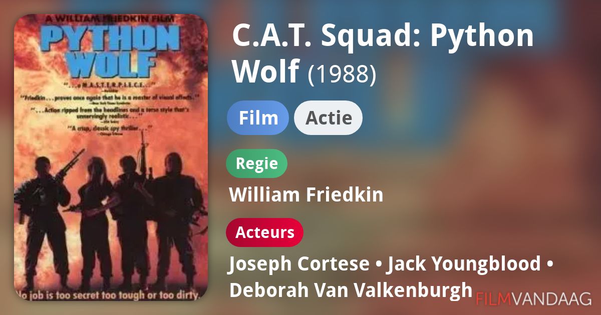 C.A.T. Squad: Python Wolf (film, 1988) - FilmVandaag.nl