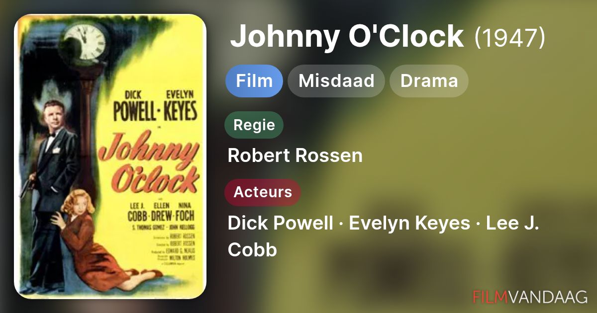 Johnny O'Clock (film, 1947) - FilmVandaag.nl