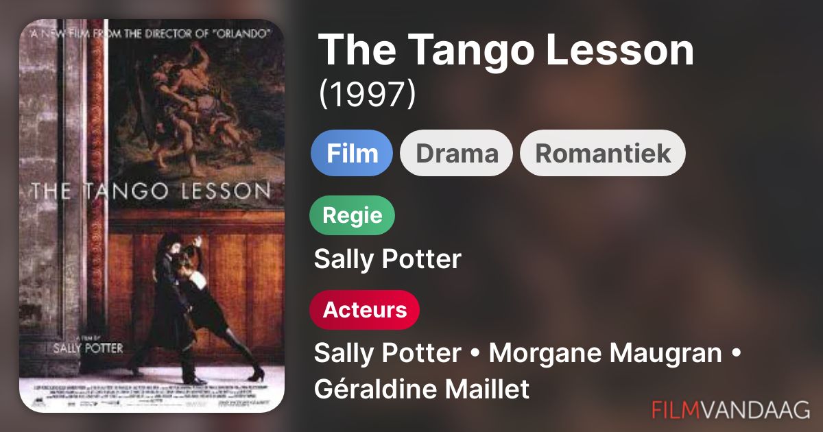 The Tango Lesson (film, 1997) Nu Online Kijken - FilmVandaag.nl