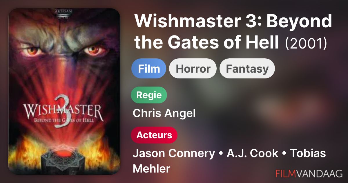 Wishmaster 3: Beyond the Gates of Hell (film, 2001) - FilmVandaag.nl