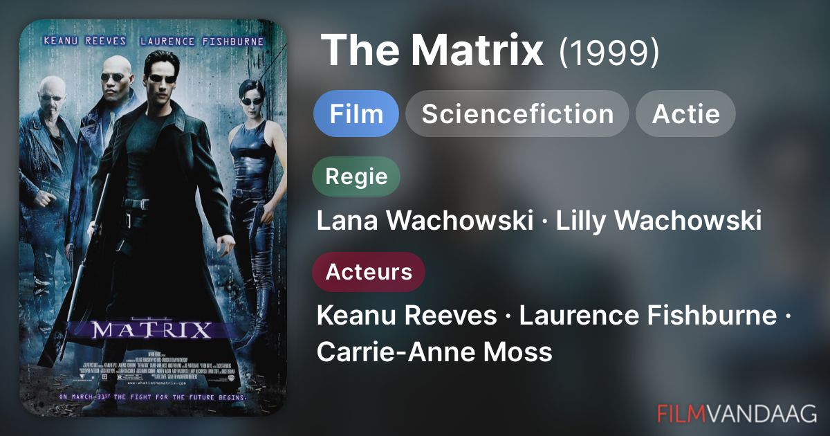 Alle acteurs in The Matrix (film, 1999) - FilmVandaag.nl