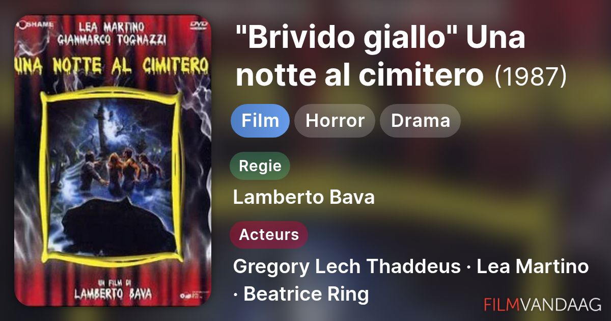 "Brivido giallo" Una notte al cimitero (film, 1987) - FilmVandaag.nl