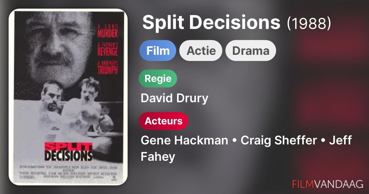 Split Decisions (film, 1988) - FilmVandaag.nl