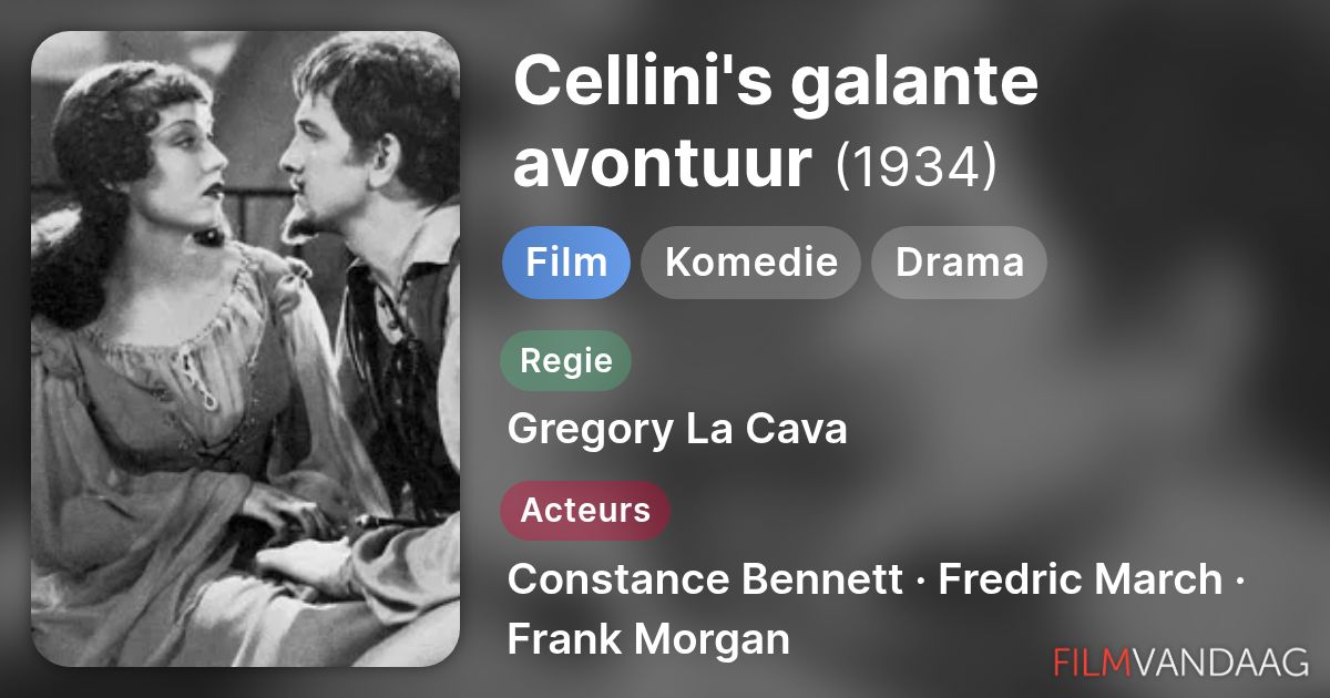 Cellini's galante avontuur (film, 1934) - FilmVandaag.nl