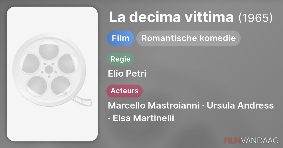 La decima vittima (film, 1965) - FilmVandaag.nl