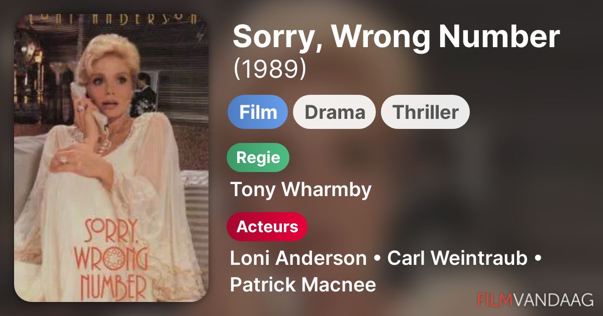 Sorry, Wrong Number (film, 1989) - FilmVandaag.nl
