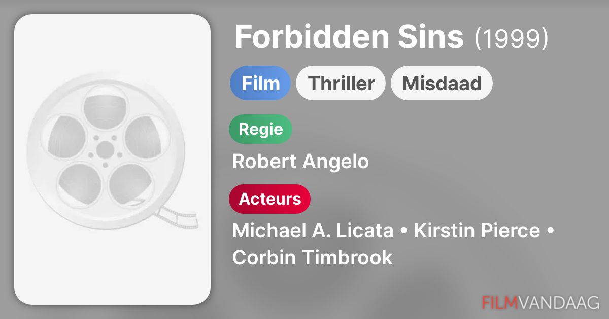 Forbidden Sins (film, 1999) - FilmVandaag.nl