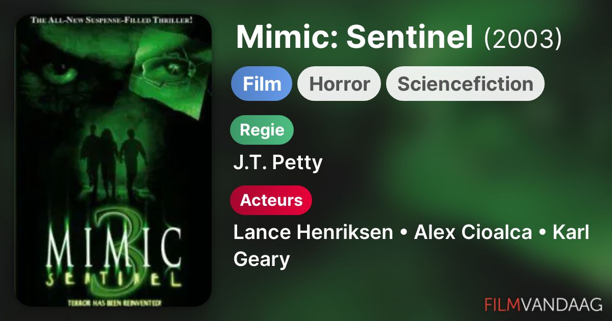 Mimic: Sentinel (film, 2003) - FilmVandaag.nl