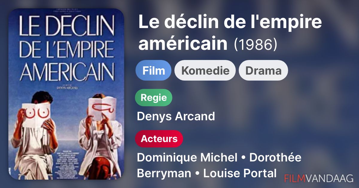 Le déclin de l'empire américain (film, 1986) - FilmVandaag.nl