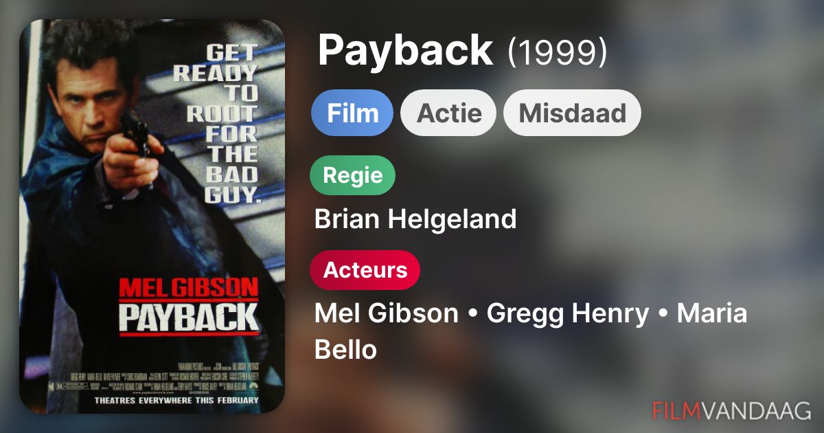Payback (film, 1999) - FilmVandaag.nl