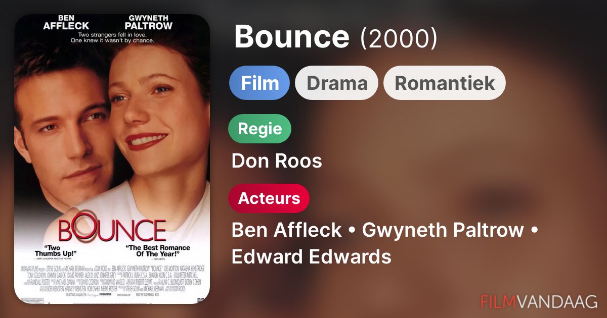 Bounce (film, 2000) - FilmVandaag.nl