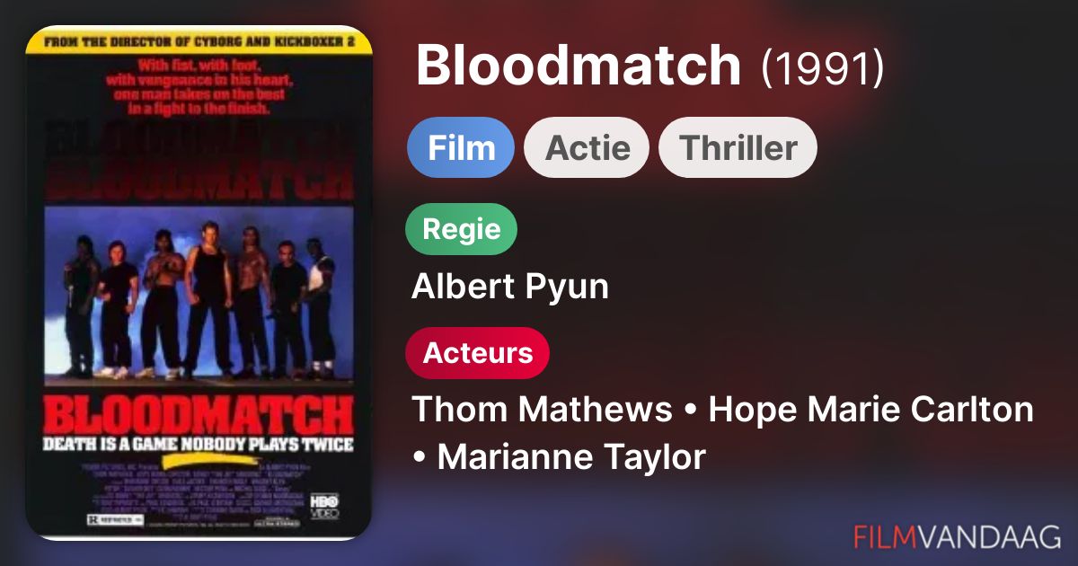 Bloodmatch (film, 1991) - FilmVandaag.nl