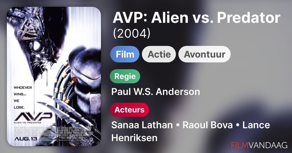 AVP: Alien vs. Predator (film, 2004) - FilmVandaag.nl