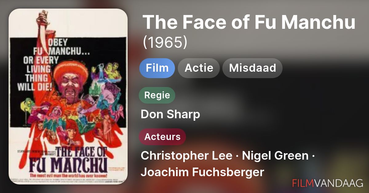 The Face of Fu Manchu (film, 1965) Nu Online Kijken - FilmVandaag.nl