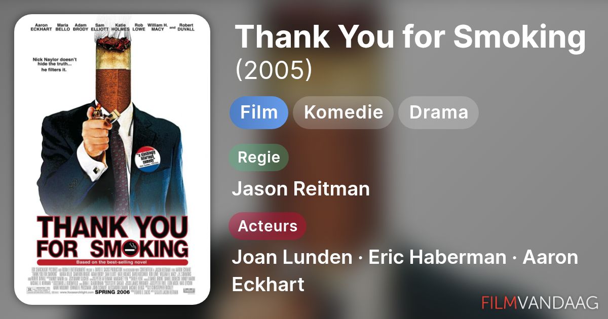 Thank You for Smoking (film, 2005) - FilmVandaag.nl