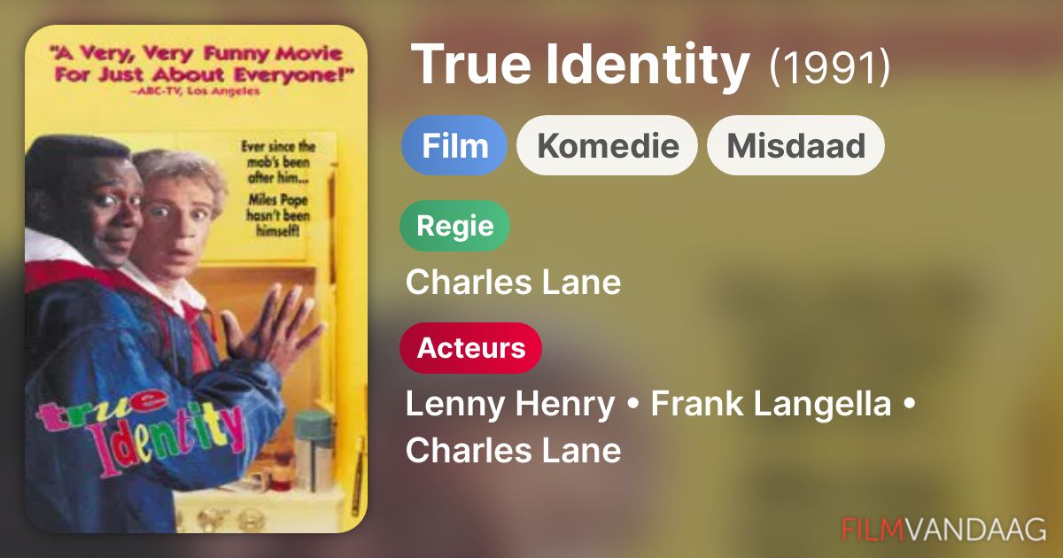 True Identity (film, 1991) - FilmVandaag.nl