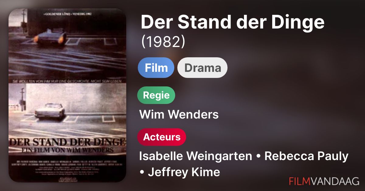 Der Stand der Dinge (film, 1982) Nu Online Kijken - FilmVandaag.nl