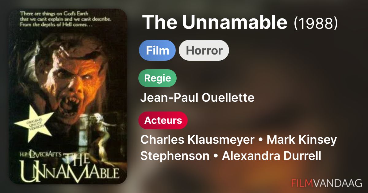 The Unnamable (film, 1988) - FilmVandaag.nl