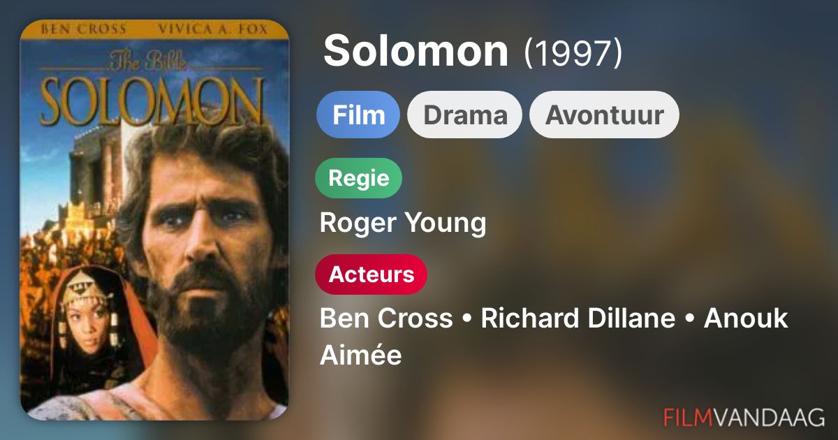 Solomon (film, 1997) kopen op dvd of blu-ray - FilmVandaag.nl