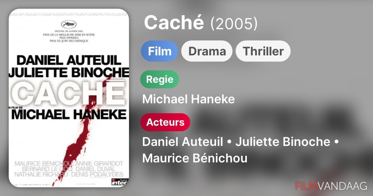 Caché (film, 2005) - FilmVandaag.nl
