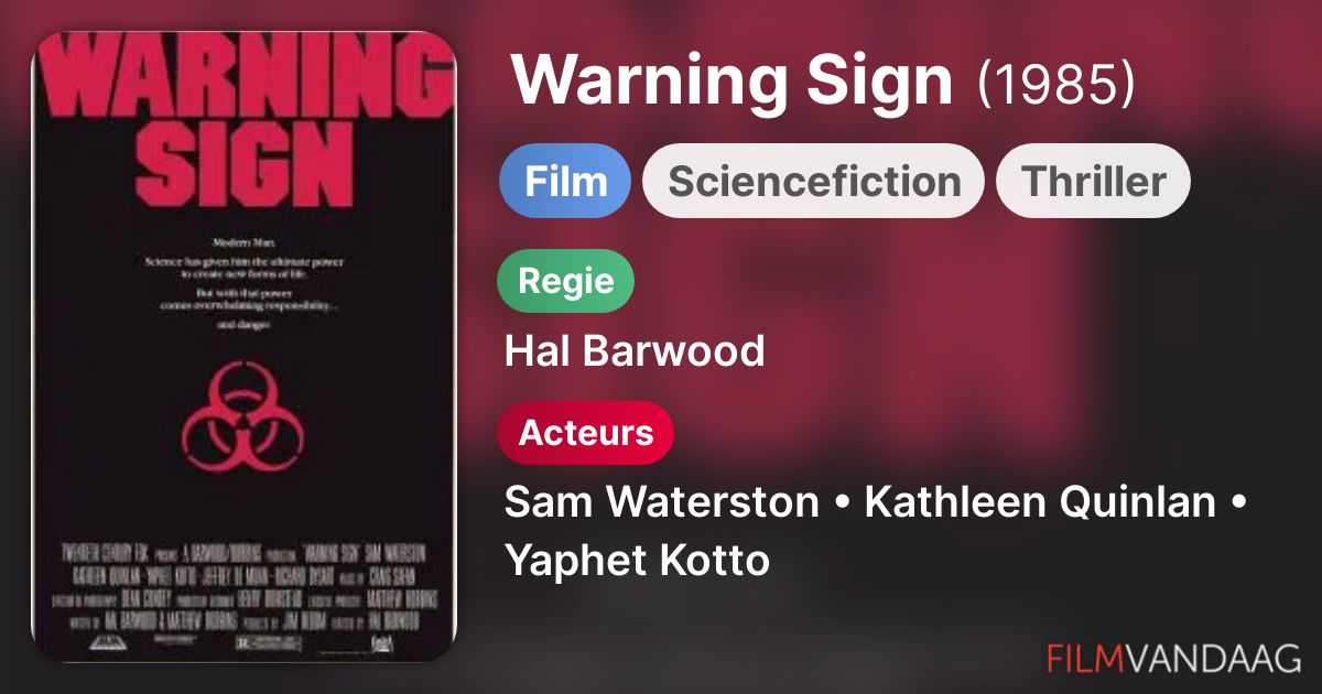 Warning Sign (film, 1985) - FilmVandaag.nl
