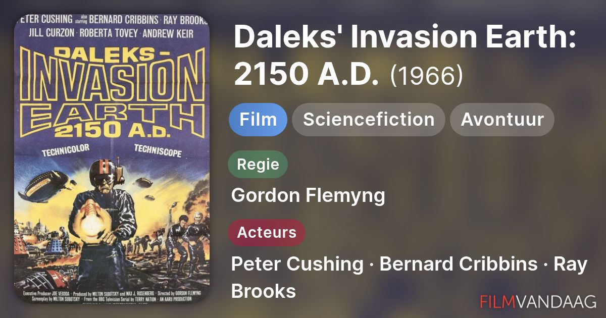 Daleks' Invasion Earth: 2150 A.D. (film, 1966) - FilmVandaag.nl