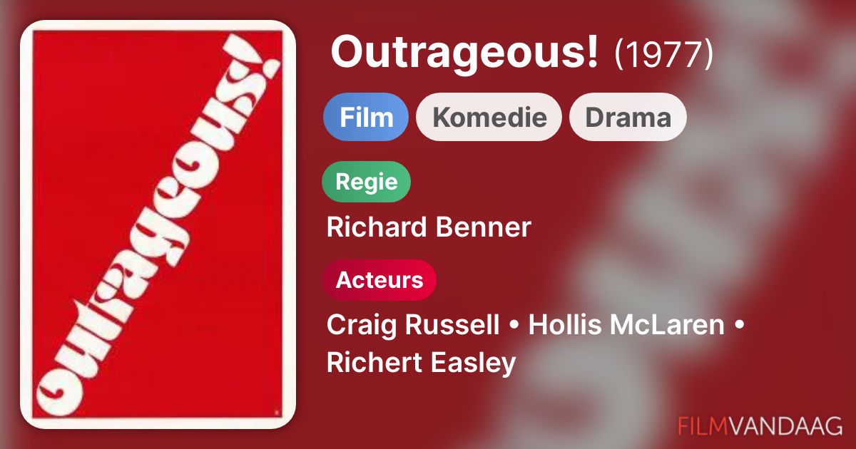 Outrageous! (film, 1977) - FilmVandaag.nl