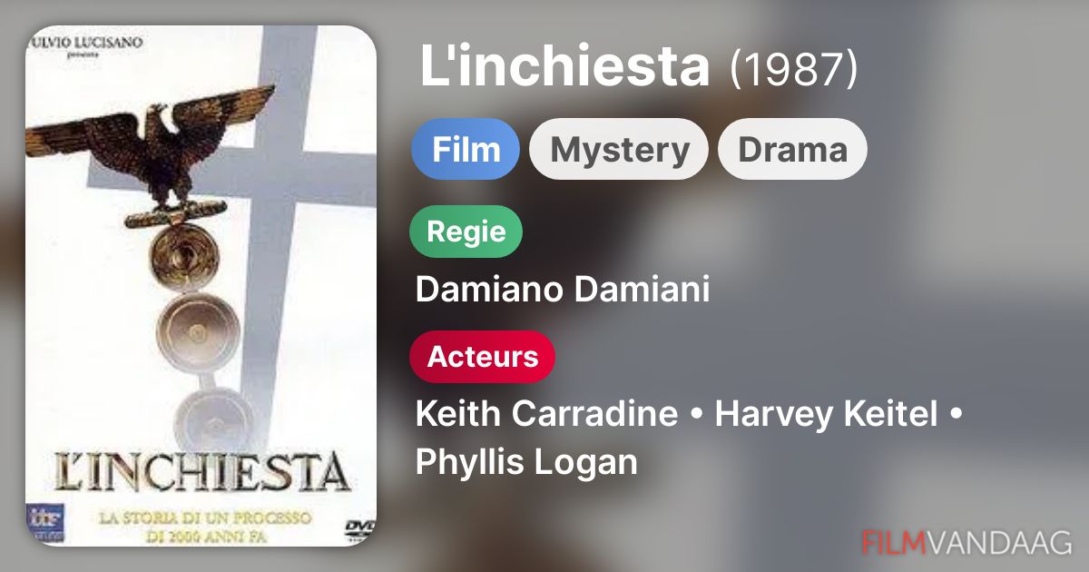 L'inchiesta (film, 1987) - FilmVandaag.nl