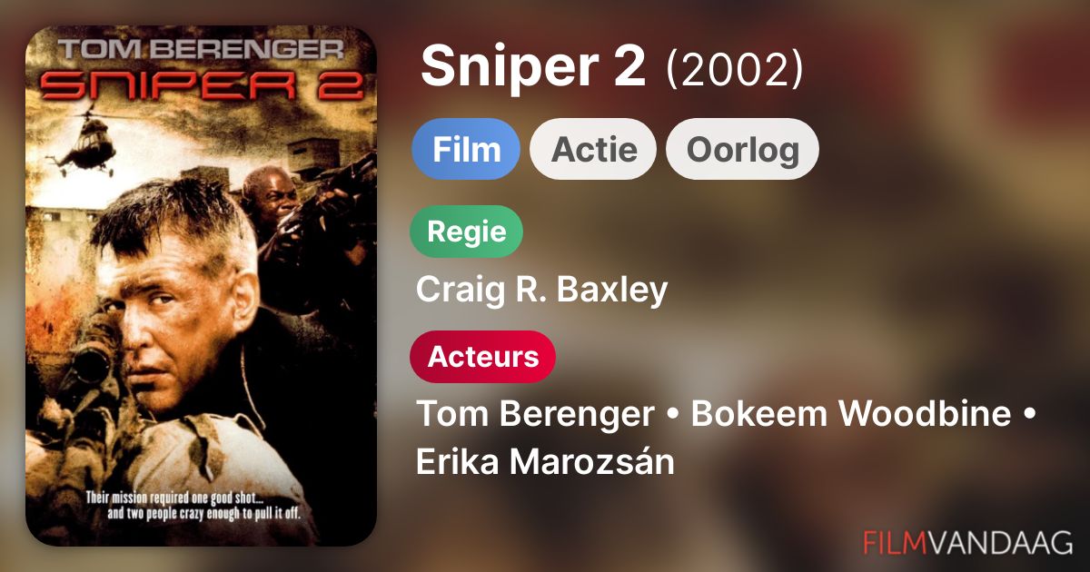 Sniper 2 (film, 2002) - FilmVandaag.nl