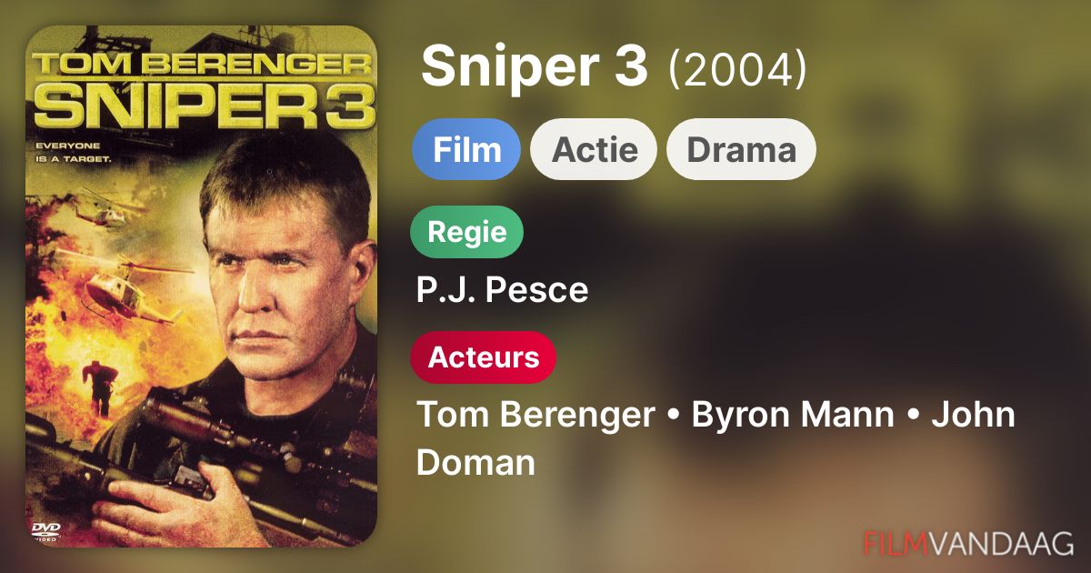 Nieuws over Sniper 3 (film, 2004) - FilmVandaag.nl