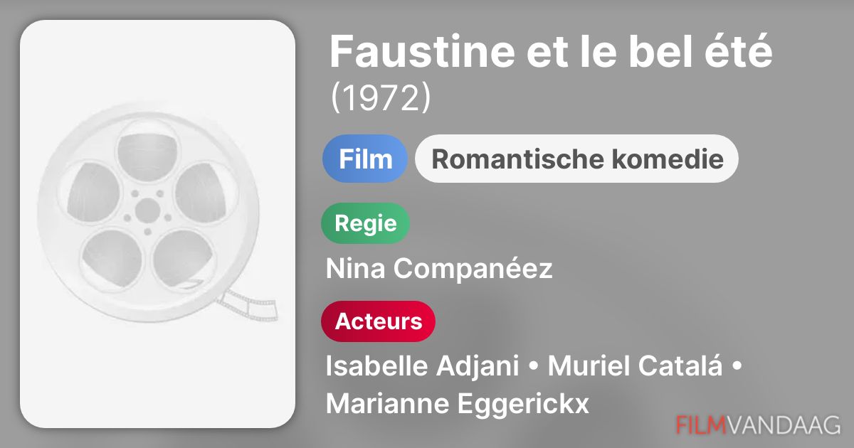 Faustine et le bel été (film, 1972) - FilmVandaag.nl