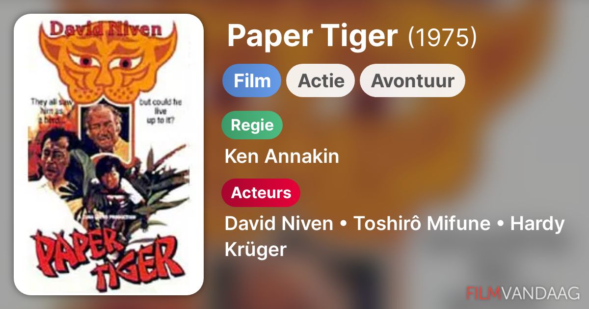 Paper Tiger (film, 1975) - FilmVandaag.nl