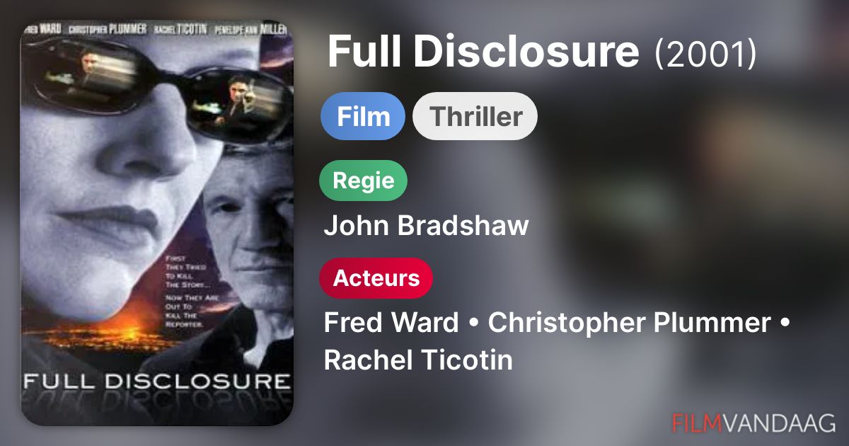 Full Disclosure (film, 2001) - FilmVandaag.nl