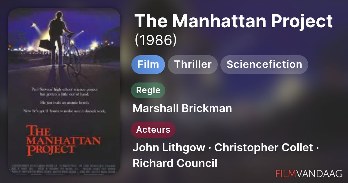 The Manhattan Project (film, 1986) - FilmVandaag.nl
