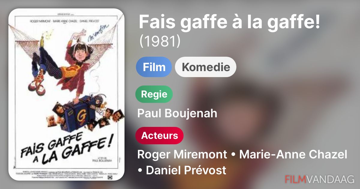Fais gaffe à la gaffe! (film, 1981) - FilmVandaag.nl